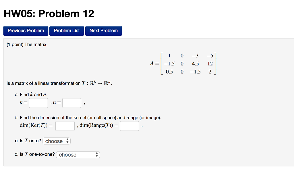 Solved HW05: Problem 12 Previous Problem Problem List Next | Chegg.com