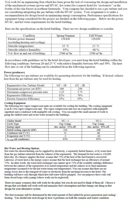 Thermo II: design a cooling system and turbine that | Chegg.com