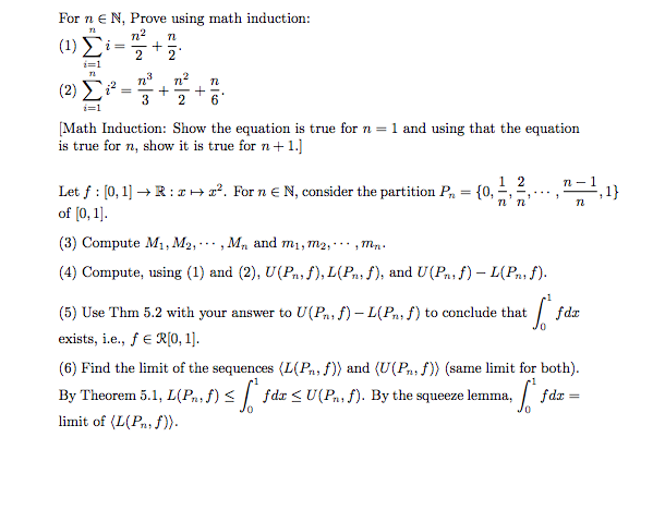 Solved For n epsilon N, Prove using math induction: | Chegg.com