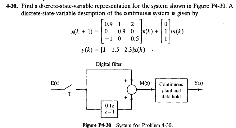 Find a discrete-state-variable representation for the | Chegg.com