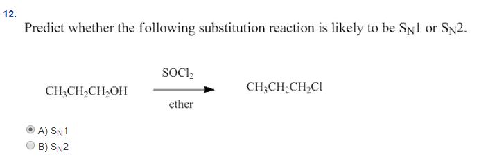 Solved Predict whether the following substitution reaction | Chegg.com