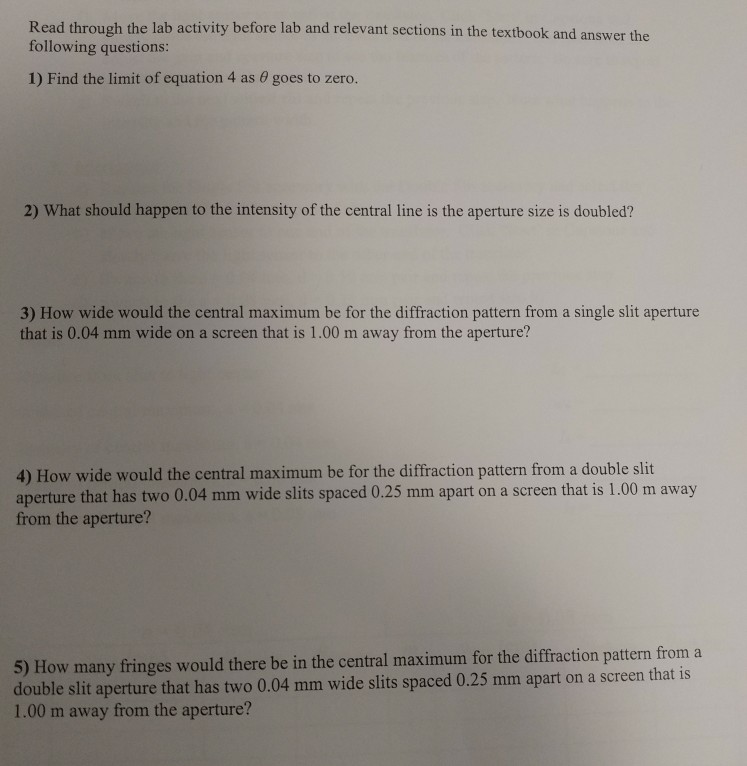 Solved Read through the lab activity before lab and relevant | Chegg.com