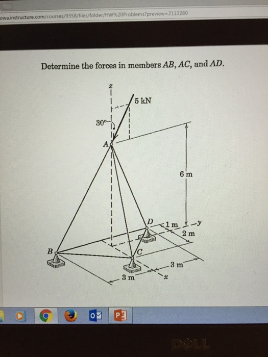 Solved Determine The Forces In Members Ab Ac And Ad