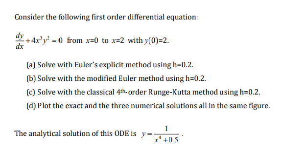 Solved Solve the problem below using Matlab. Do not use | Chegg.com