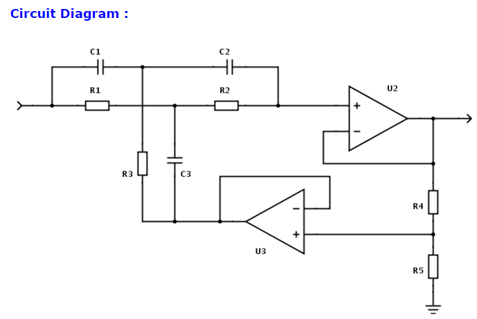 Solved I was given this circuit for a Twin-T notch Filter | Chegg.com