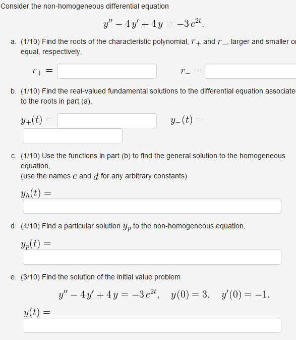 Solved Consider the non-homogeneous differential equation | Chegg.com