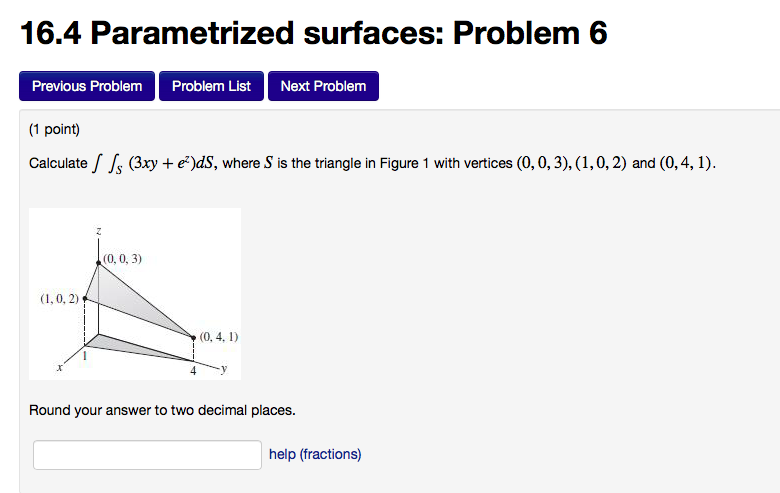 Solved 16.4 Parametrized surfaces: Problem 6 Previous | Chegg.com