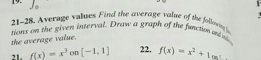 Solved 21-28. Average values Find the average value of the | Chegg.com