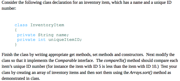 Solved Consider the following class declaration for an | Chegg.com