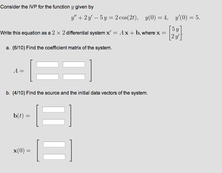 Solved Consider the IVP for the function y given by Write | Chegg.com