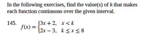 Solved In The Following Exercise Find The Value S Of K