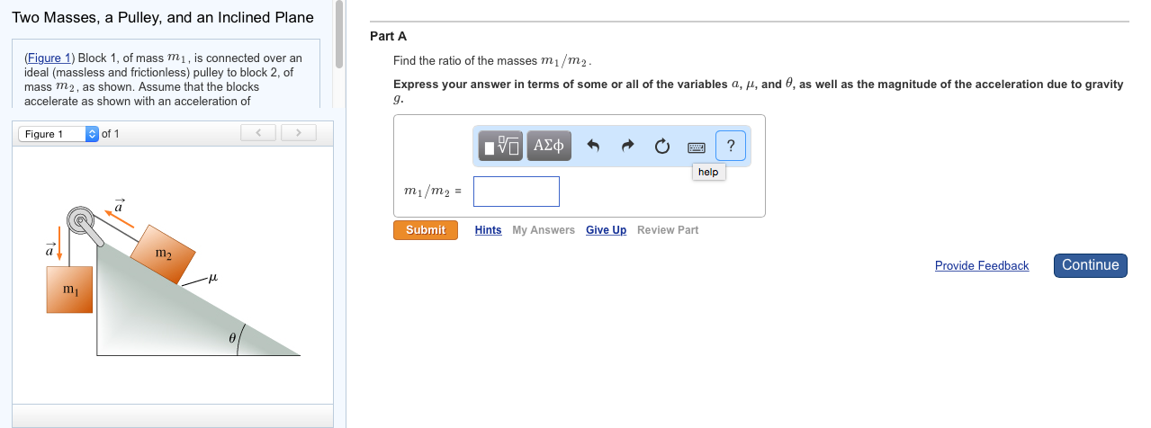 Solved Two Masses, a Pulley, and an Inclined Plane (figure | Chegg.com