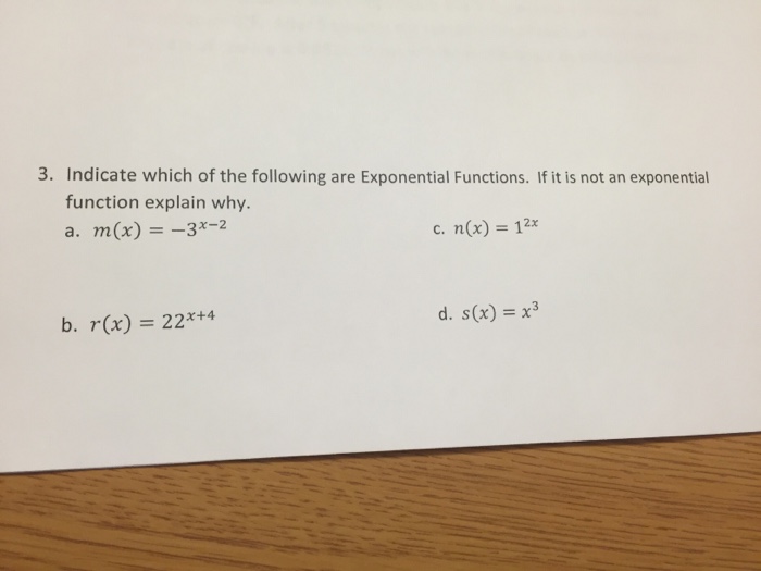 Solved Indicate which of the following are Exponential | Chegg.com