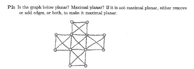Solved Is the graph below planar? Maximal planar? If it is | Chegg.com