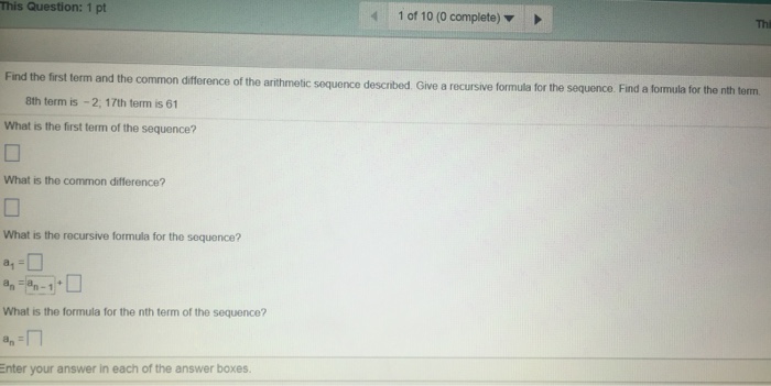 Solved Find the first term and the common difference of the | Chegg.com