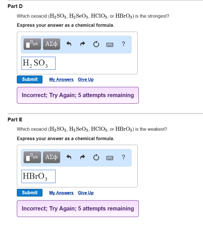 Solved Part B Which binary acid (H2S, H2Se, HCl, or HBr) is | Chegg.com