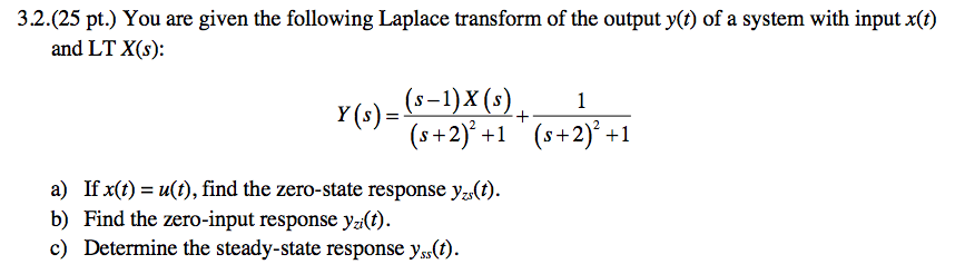 Solved 3 .2. You are given the following Laplace transform | Chegg.com