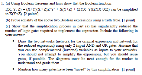 Solved Using Boolean theorems and laws show that the Boolean | Chegg.com