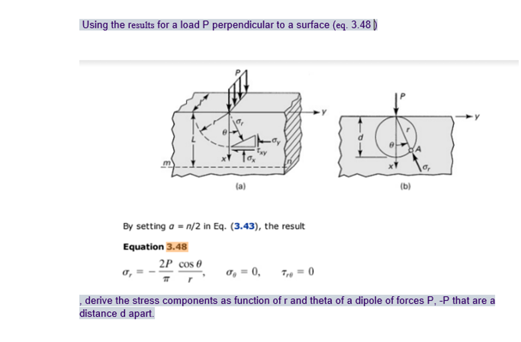 Using the results for a load P perpendicular to a | Chegg.com