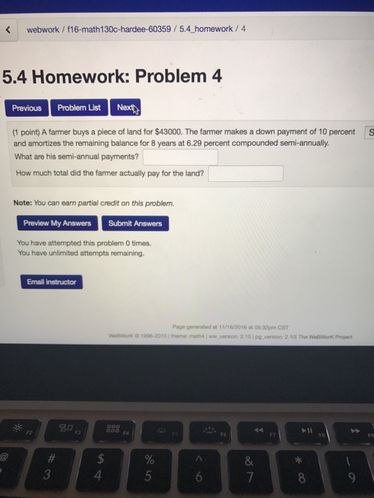 Solved webwork /f16-math 130c-hardee-60359 5.4 homework 4 | Chegg.com