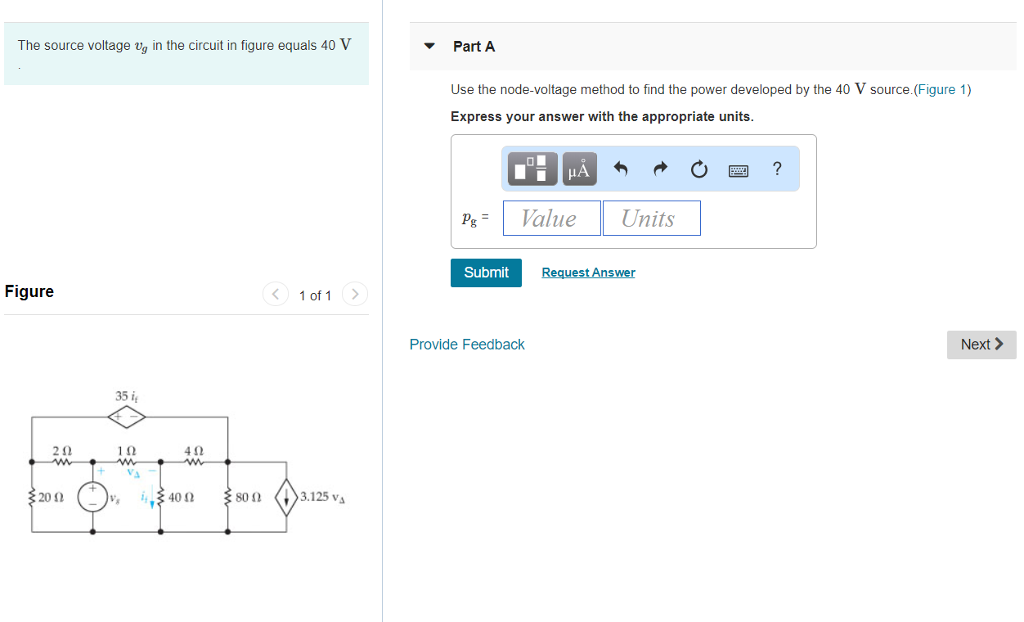 Solved The source voltage vg in the circuit in figure equals | Chegg.com