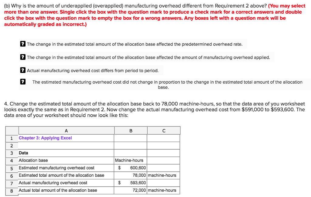 Solved Chapter 3: Applying Excel Data Allocation base | Chegg.com