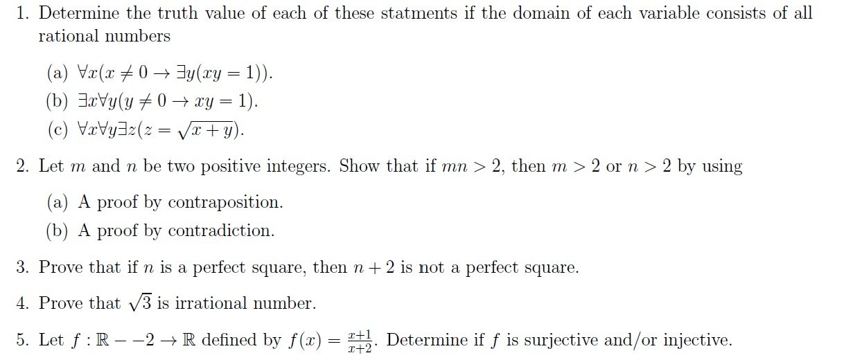 Solved 1. Determine the truth value of each of these | Chegg.com