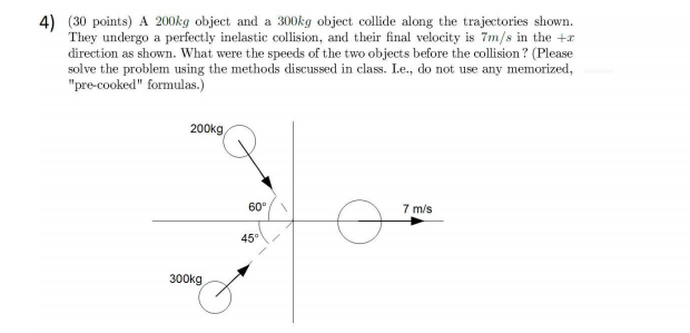 Solved 4) (30 points) A 200kg object and a 300kg object | Chegg.com