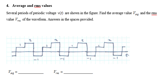 Solved 4. Average and rms values Several periods of periodic | Chegg.com