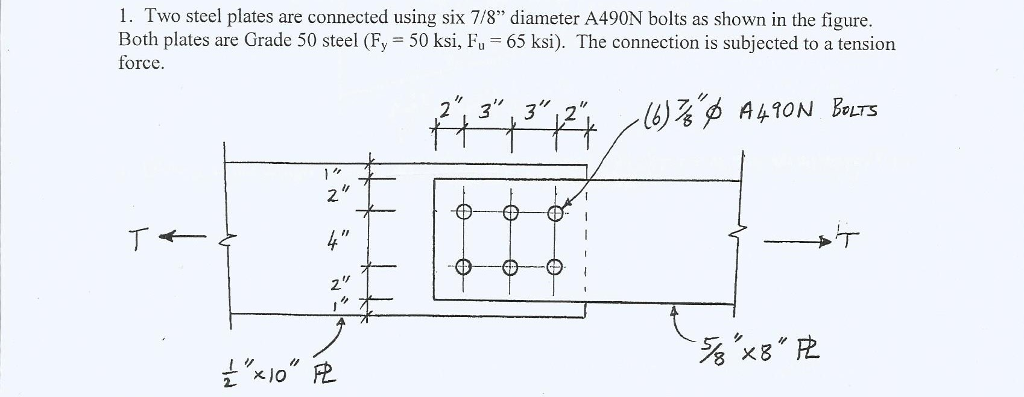 Solved Determine the design strength based on 1) yielding of | Chegg.com