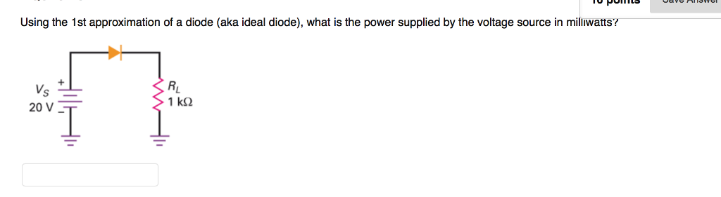 Solved Using the 1st approximation of a dio (aka ideal | Chegg.com