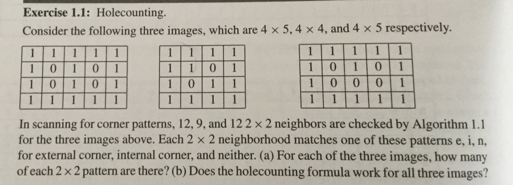 Solved Hole counting. Consider the following three images, | Chegg.com
