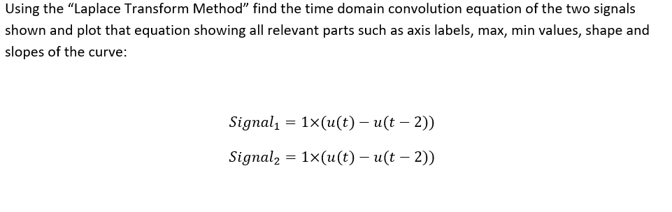 Solved Using the "Laplace Transform Method" find the time | Chegg.com