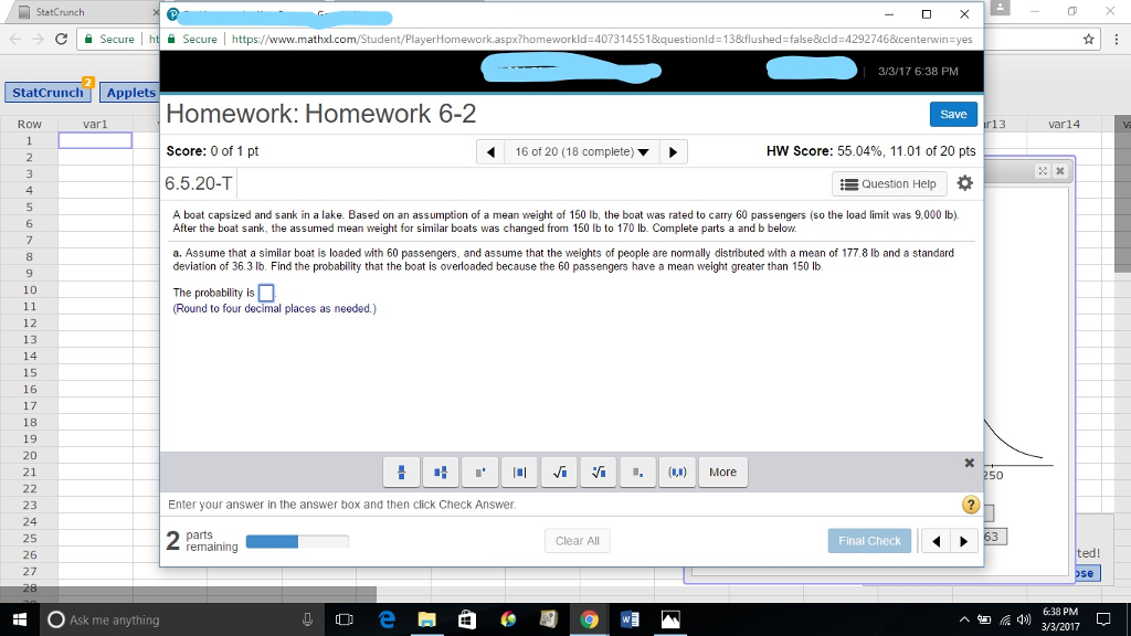 Statistics And Probability Archive | March 03, 2017 | Chegg.com