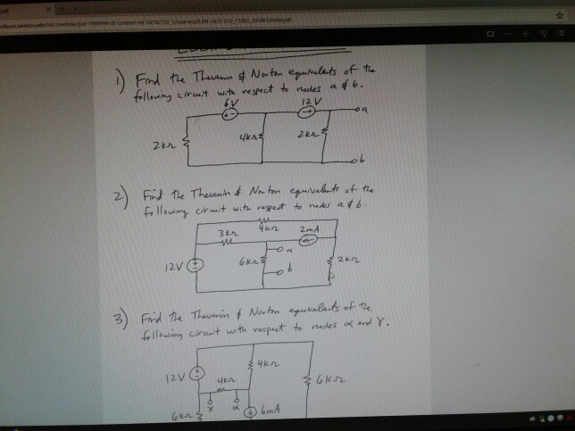 Solved nocles a秈. f-11.wmy ciruit with respect 12 V 4k九 | Chegg.com