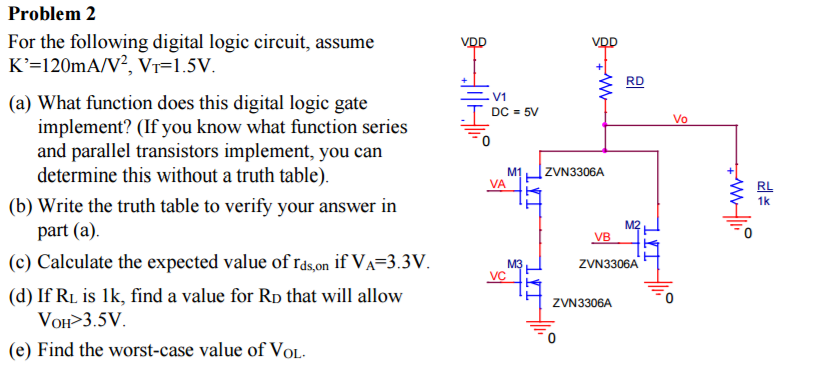 Solved Problem 2 For the following digital logic circuit, | Chegg.com