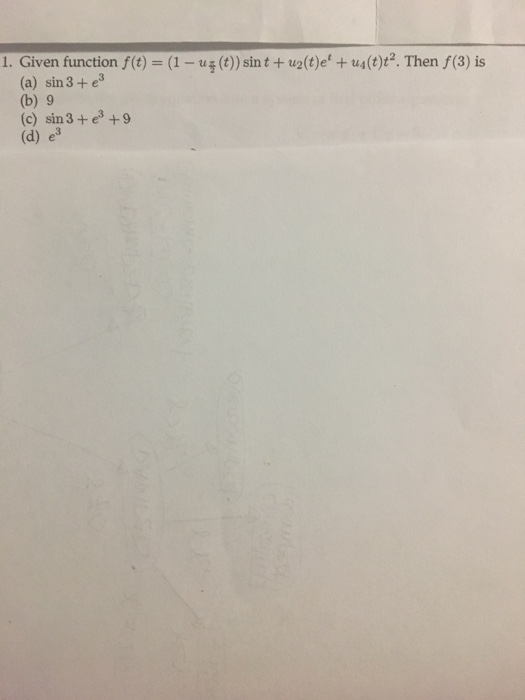 Solved Given function f(t) = (1 - u pi/2 (t)) sin t + | Chegg.com