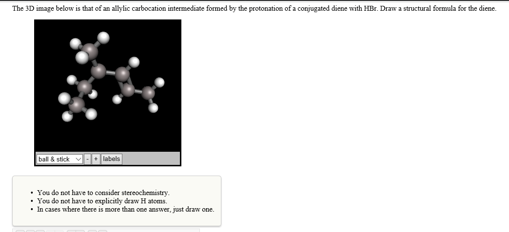 Solved The 3D image below is that of an allylic carbocation | Chegg.com