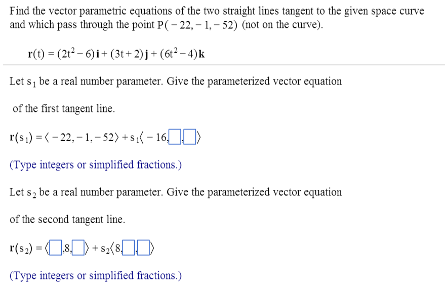 Solved Find the vector parametric equations of the two | Chegg.com