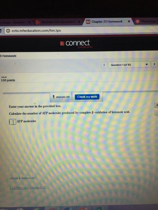Solved Calculate the number of ATP molecules produced by | Chegg.com