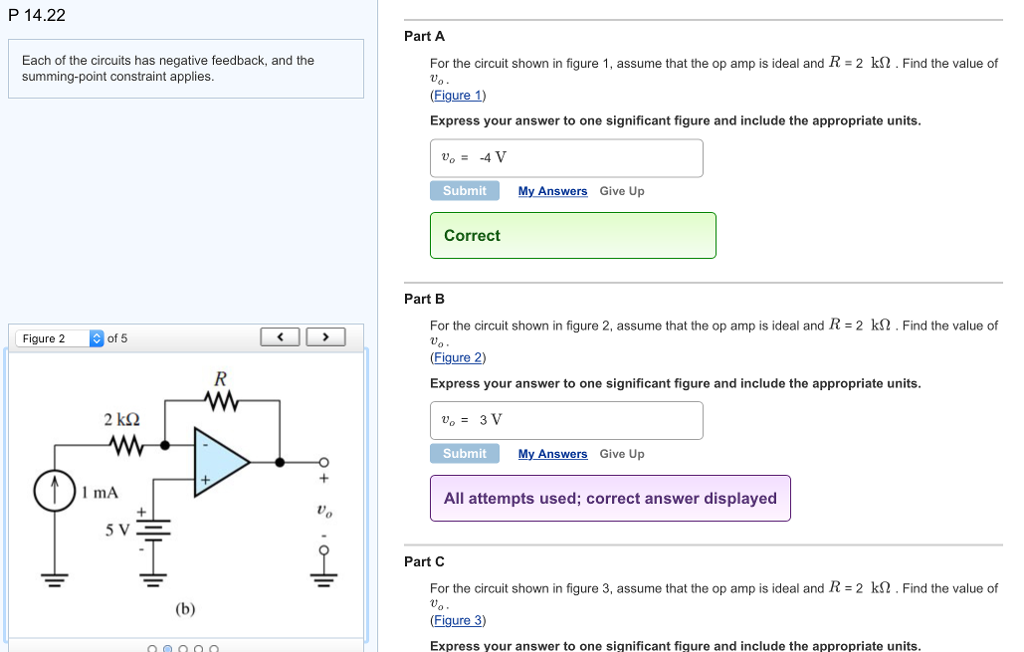 Solved P 14.22 Part A Each of the circuits has negative | Chegg.com