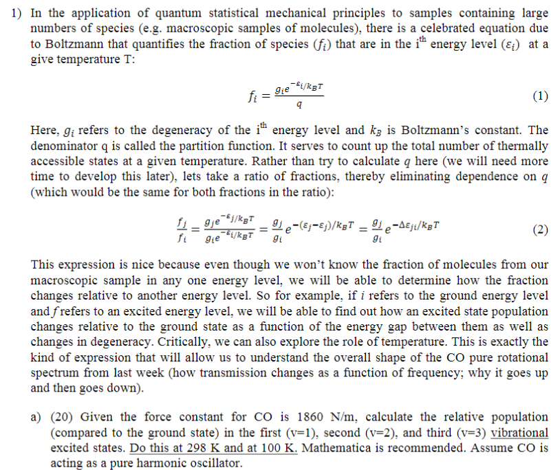 Solved In the application of quantum statistical mechanical | Chegg.com