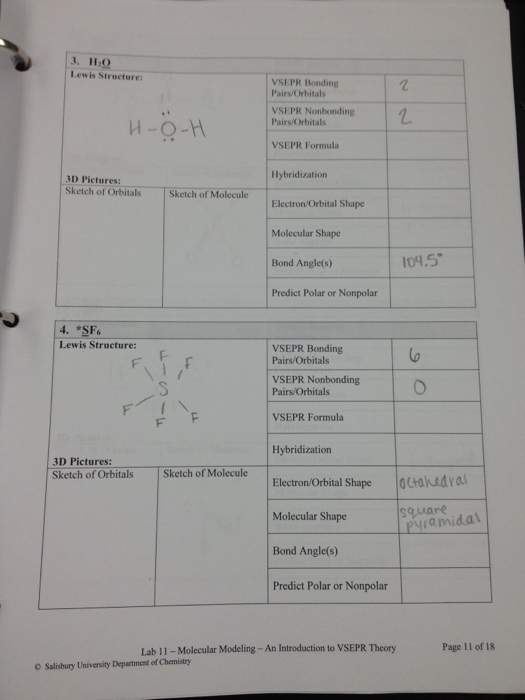 Solved Lewis Structure VSEPR Bonding Pairs/Orbitals VSEPR | Chegg.com