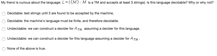 Solved There is a recognizer that has an undecidable | Chegg.com