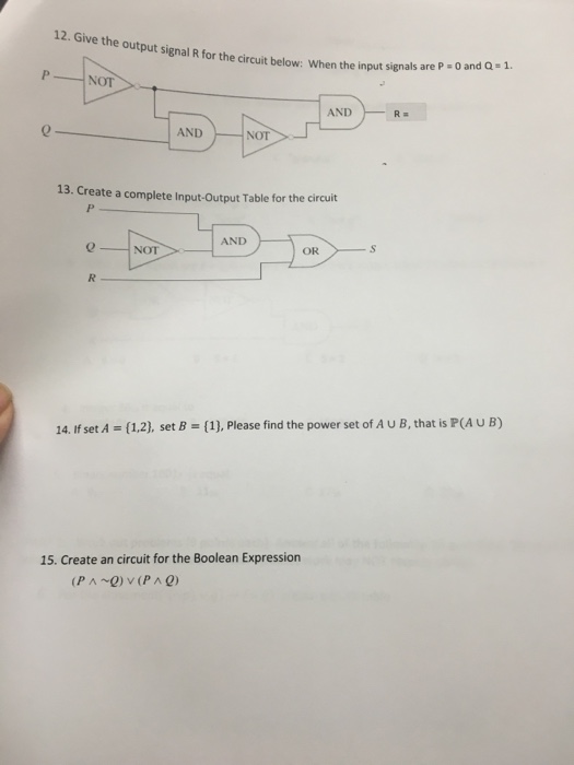 Solved Give the output signal R for the circuit below: When | Chegg.com