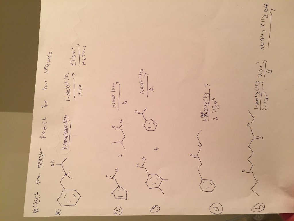 Solved Predict The Major Product For This Sequence 0893