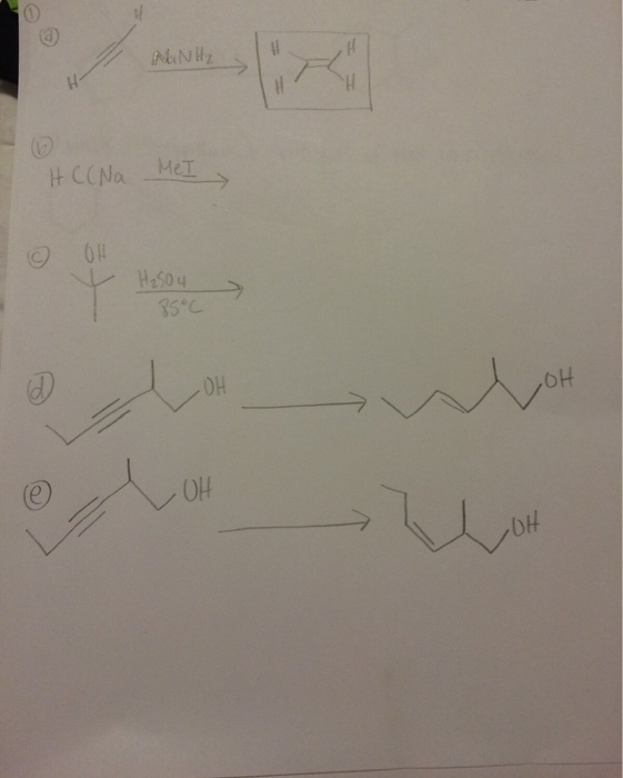 Solved (a) NaNHz (b) HCCNA MeI (c) H2SO4 -- > 85Degree C | Chegg.com