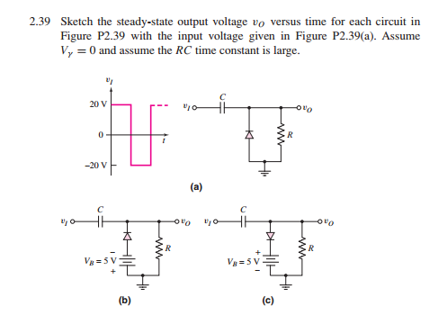 Solved Sketch the steady-state output voltage v_0 versus | Chegg.com
