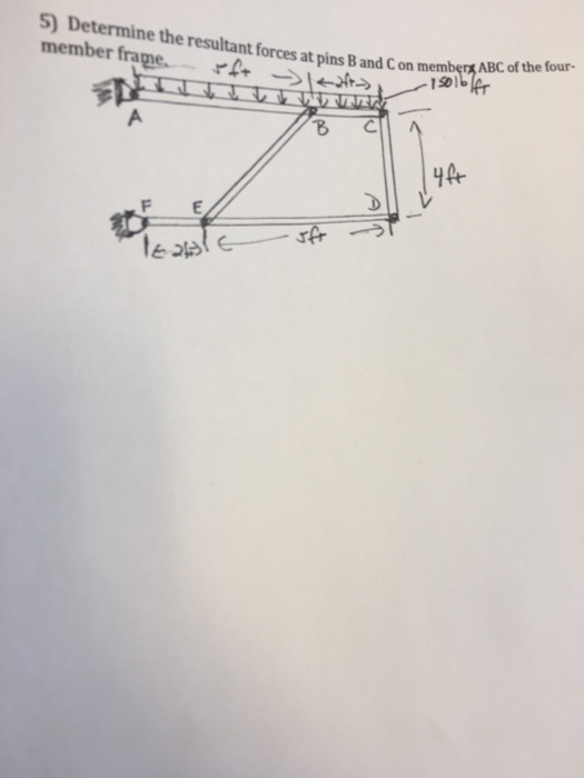 Solved Determine the resultant forces at pins B and C on | Chegg.com