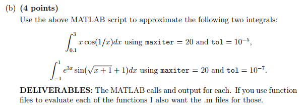 Solved Matlab Code function trap(f, a, b, maxiter, tol) m= x | Chegg.com